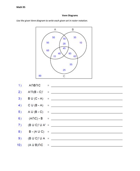Math Venn Diagrams Use The Given Venn Studyx