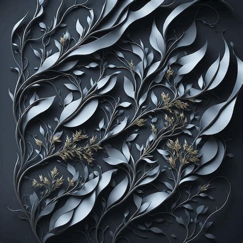 꽃 무늬가 있는 흑백 종이 프리미엄 벡터