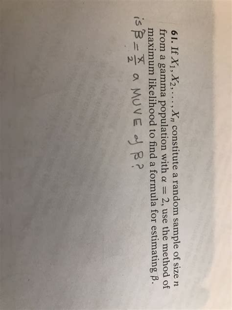 solved 61 if x1 x2 xn constitute a random sample of