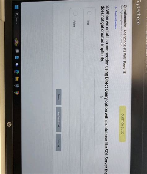 Synechron Questionnaire Analyzing Data With StudyX