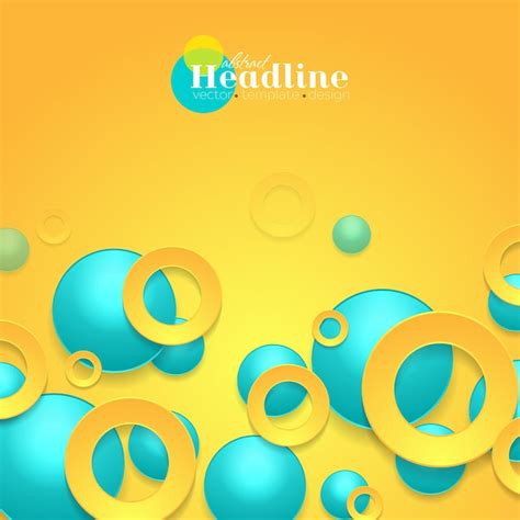 Premium Vector Vibrant Turquoise And Orange Circles Abstract Tech Vector Background