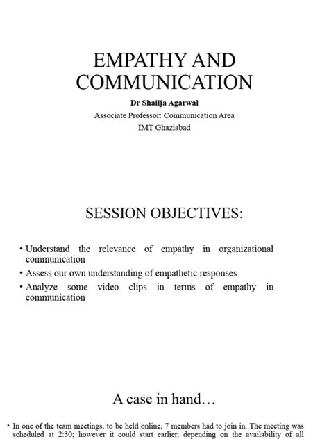 Empathy And Communication Pdf Empathy Communication