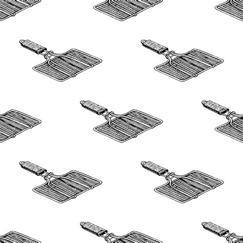 Premium Vector Hand Drawn Seamless Pattern Of Barbecue Grill Grid