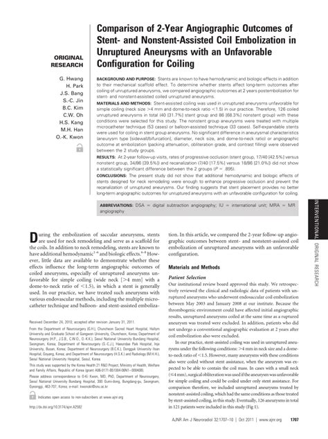 Pdf Comparison Of 2 Year Angiographic Outcomes Of Stent And Nonstent