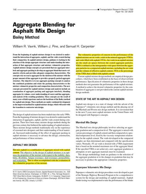 Aggregate Blending For Asphalt Mix Design Bailey Method Pdf Construction Aggregate Weight