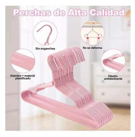 Ganchos De Ropa De Acero Inoxidable 20 Piezas Rosas