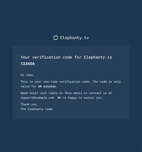 Verification Code Email Template Well Tested And Ready To Use