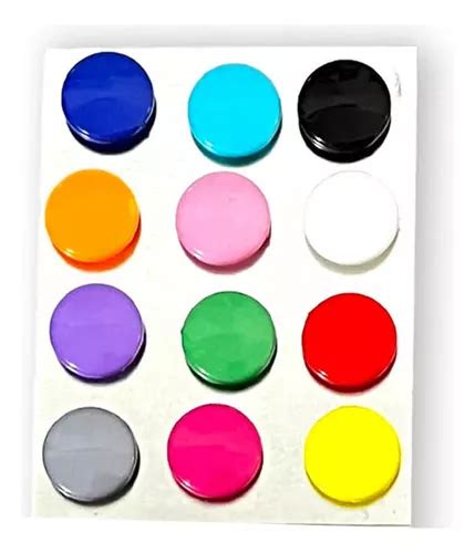 Kit Com 12 Imãs Em Resina De Geladeira Decoração Coloridos Cor Colorido Redondo Mercadolivre