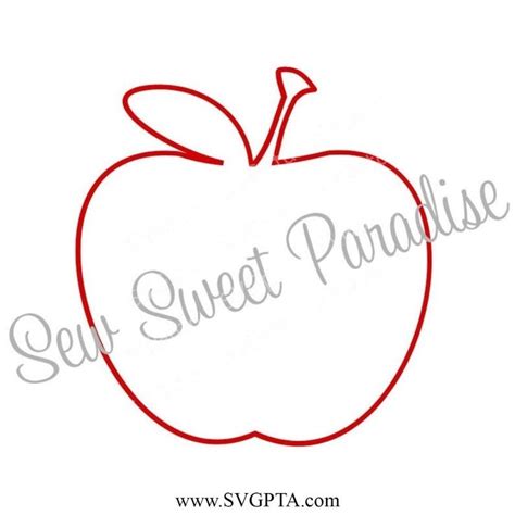 Apple Outline SVG Clipart
