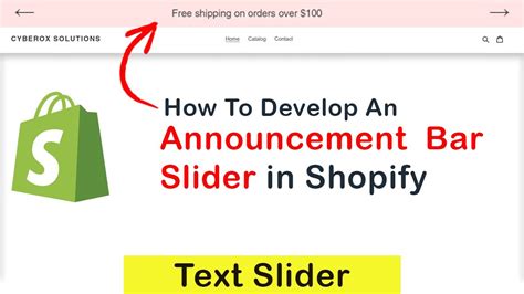 How To Develop An Announcement Bar Slider In Shopify Youtube