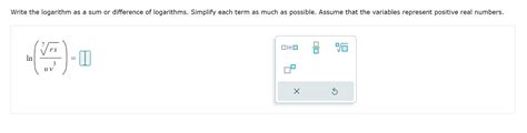 Solved Write The Logarithm As A Sum Or Difference Of