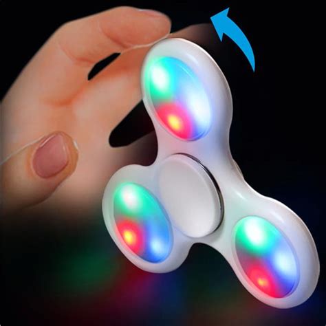 LED Light Up Fidget Toy Spinner White