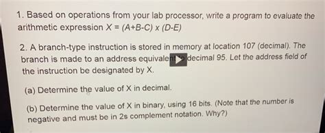 solved 1 based on operations from your lab processor write