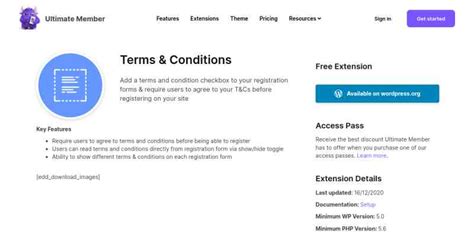 Ultimate Member Terms And Conditions Pluginizer
