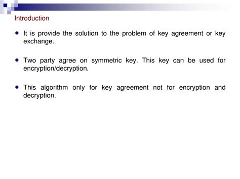 Ppt Diffie Hellman Key Exchange Algorithm Introduction And Problem