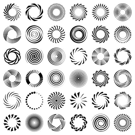 Premium Vector Set Of Different Circles Abstract Design Elements