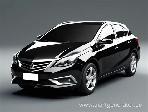 Sleek Black Economy Class Car With Angular Design In Front View AI