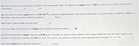 solved a atoms are very small compared to objects on the