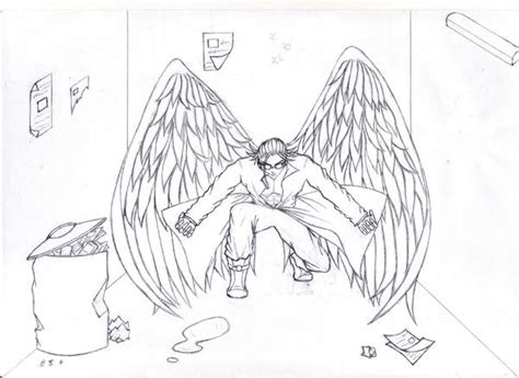 Fallen Angel Lineart By Davincent Code On Deviantart