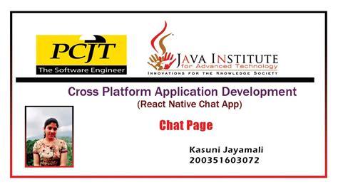 React Native Chat Application Chat Page Java Institute 1 Year