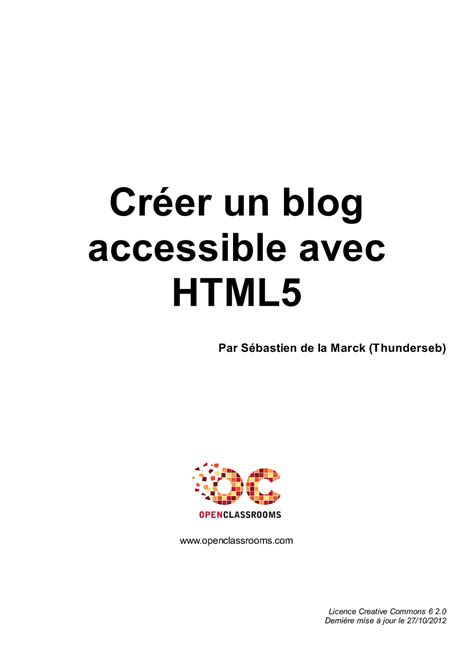creer un blog accessible avec html5 créer un blog accessible avec