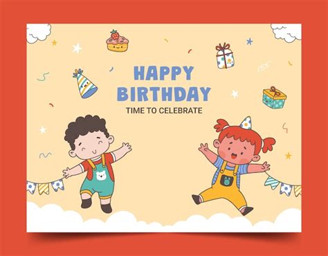 생일 파티 축하 포토콜 템플릿 무료 벡터