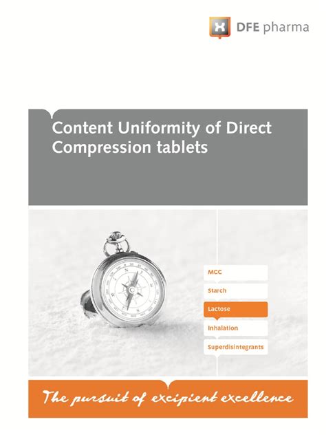 Content Uniformity Of Direct Compression Tablets Pdf Tablet