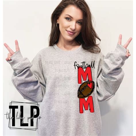 Vertical Football Mom Red Dtf Transfer The Lily Pad Tlp