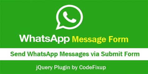 WhatsApp Message Form Send Form Data To Whatsapp By Codefixup Codester