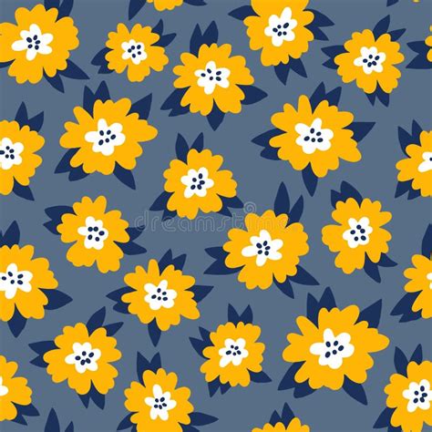 Seamless Floral Pattern Vector Cute Repeated Pattern For Fabric Wallpaper Or Wrap Paper Stock