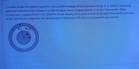Solved Consider A Solid Nonconducting Sphere With A Uniform