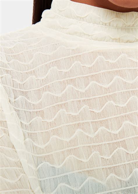 White Texture Ruched Top Whistles Whistles Uk