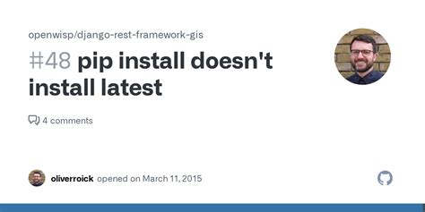 pip install doesn t install latest · issue 48 · openwisp django rest