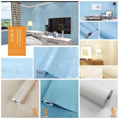 Jual Wallpaper Stiker Dinding 45cm X 10m Motif Marmer Polos 3d Kamar