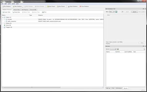 Sqliteのデータベースファイルの編集のやり方