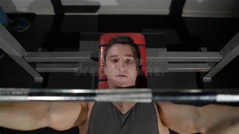 Athlete Doing Bench Press Handsome Young Man Doing Bench Press Workout