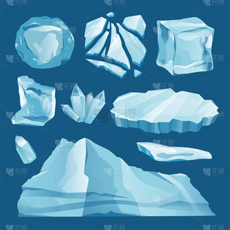 一套冰帽雪堆和冰柱