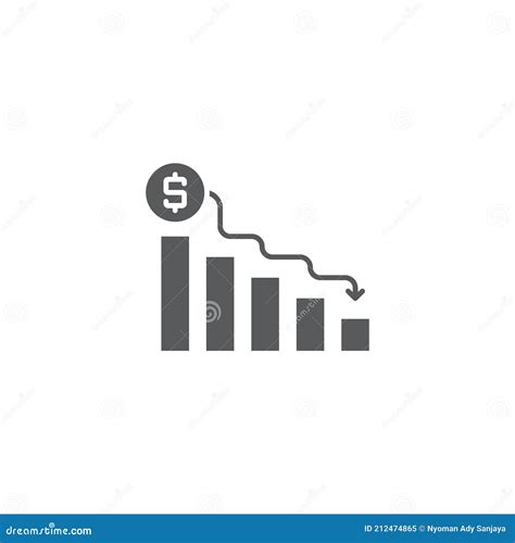 Declining Graph Vector Icon Business Decline Chart Filled Flat Sign For