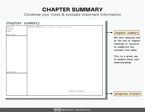 Chapter Summary Big Picture Tool Printable PDF Minimalist Digital Planner Babe