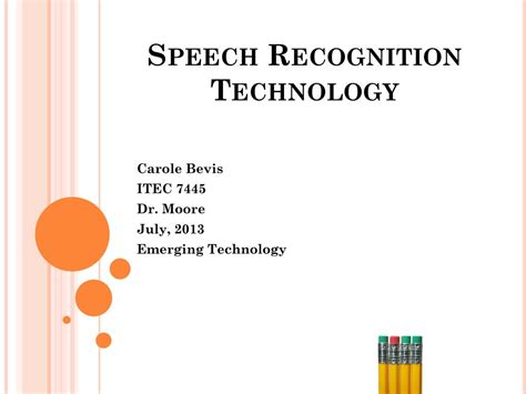 PPT Speech Recognition Technology PowerPoint Presentation Free Download ID 2106270