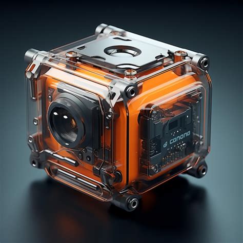 Premium Ai Image A Large Cube Made Of Bricks With A Yellow And Black