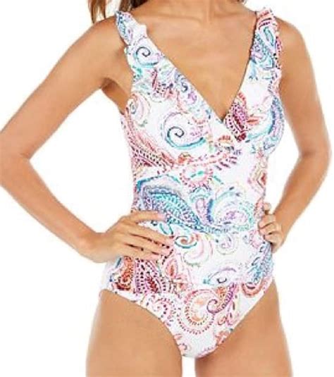 Lauren Ralph Lauren White Paisley Captiva Tummy Control One Piece Swimsuit Us 6 At Amazon Women