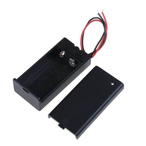 9v 배터리 보관 상자 플라스틱 상자 배터리 홀더 뚜껑 및 스위치 포함 검정색 6 7x3 2x2 1cm 1 2 개 배터리