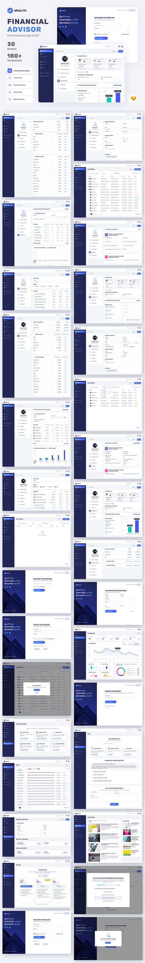 Web模板 金融dashboard个人中心后台管理系统web Ui源文件sketch模板 花瓣网