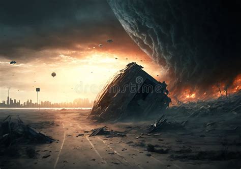 The Doomsday Scene Of A Catastrophe Digital Digital Illustration