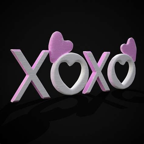 3d Model Xoxo Wood Lettering Vr Ar Low Poly Cgtrader