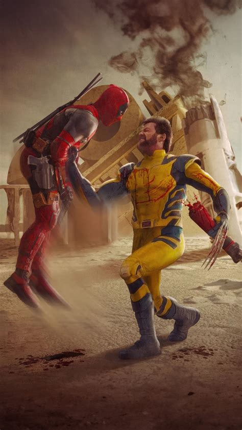 Deadpool And Wolverine In A Post Apocalyptic Setting Hd Phone Wallpaper