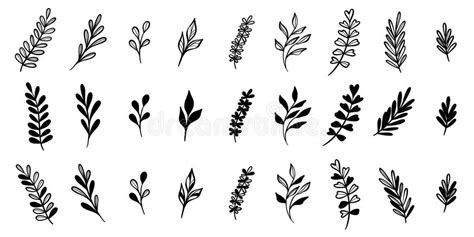 Leaf Doodle Set Stock Illustrations 91 649 Leaf Doodle Set Stock