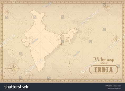 Map India Old Style Brown Graphics Stock Vector Royalty Free 2190541863 Shutterstock
