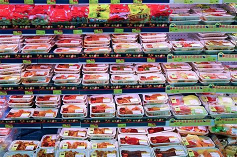 Meat Products At Supermarket Editorial Image Image Of Pork Food